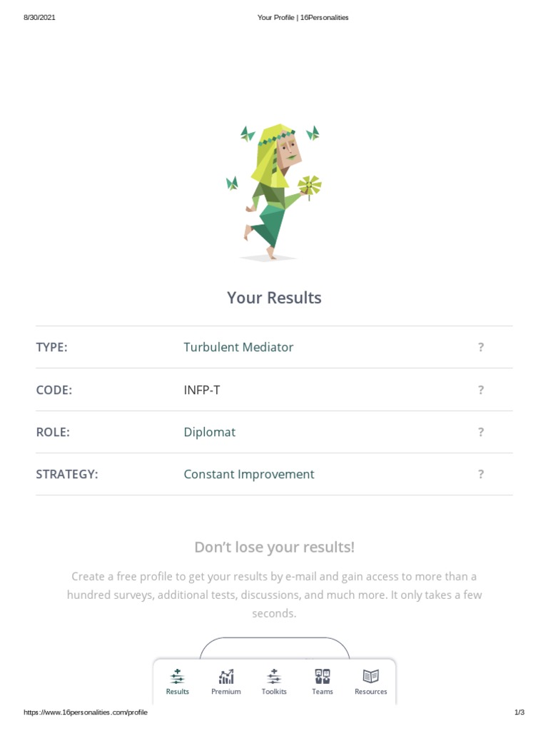 Your Profile 16personalities | PDF | Personality Type | Metaphysics Of Mind