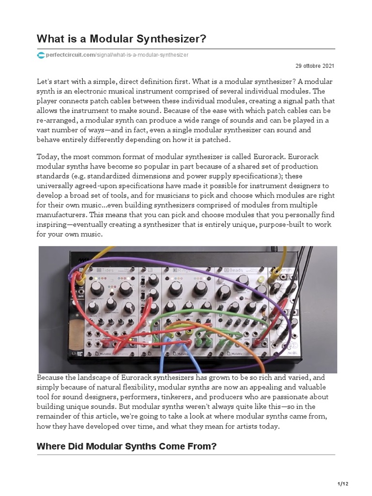What Is A Modular Synthesizer | PDF | Synthesizer | Electronic Music