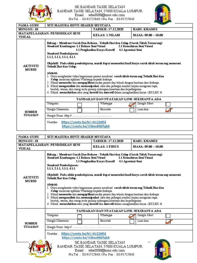Contoh RPH PDPR PSV | PDF