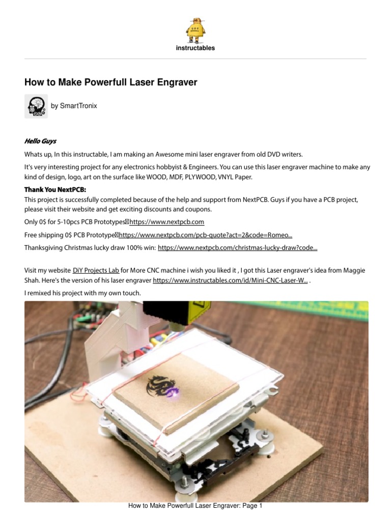 How To Make Powerfull Laser Engraver: Hello Guys Hello Guys | PDF | Electric Motor | Numerical ...