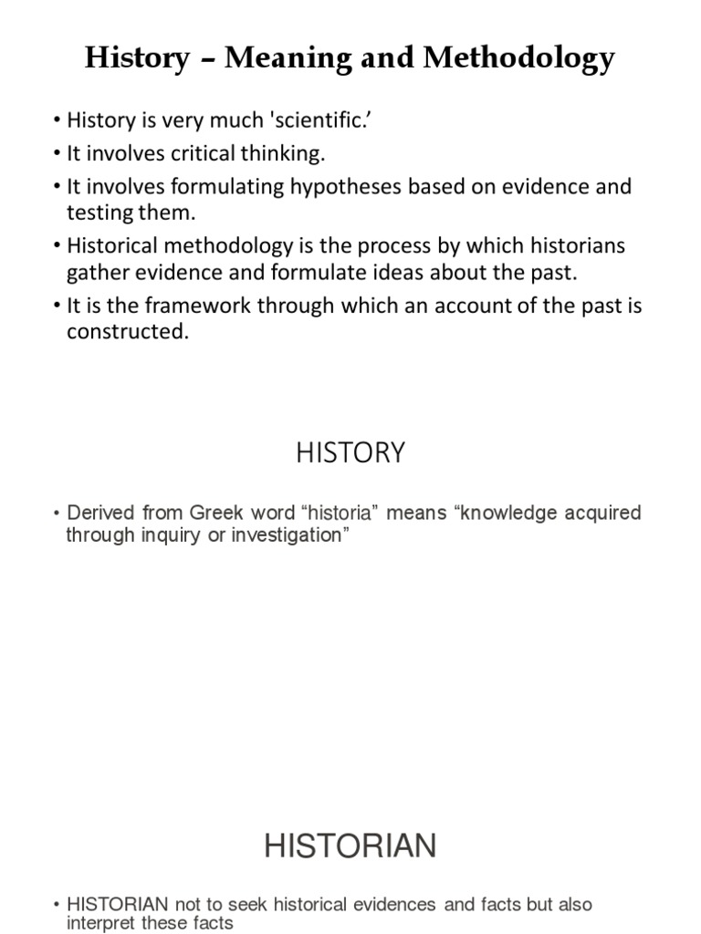 History Meaning and Methodology | PDF | Scientific Method ...