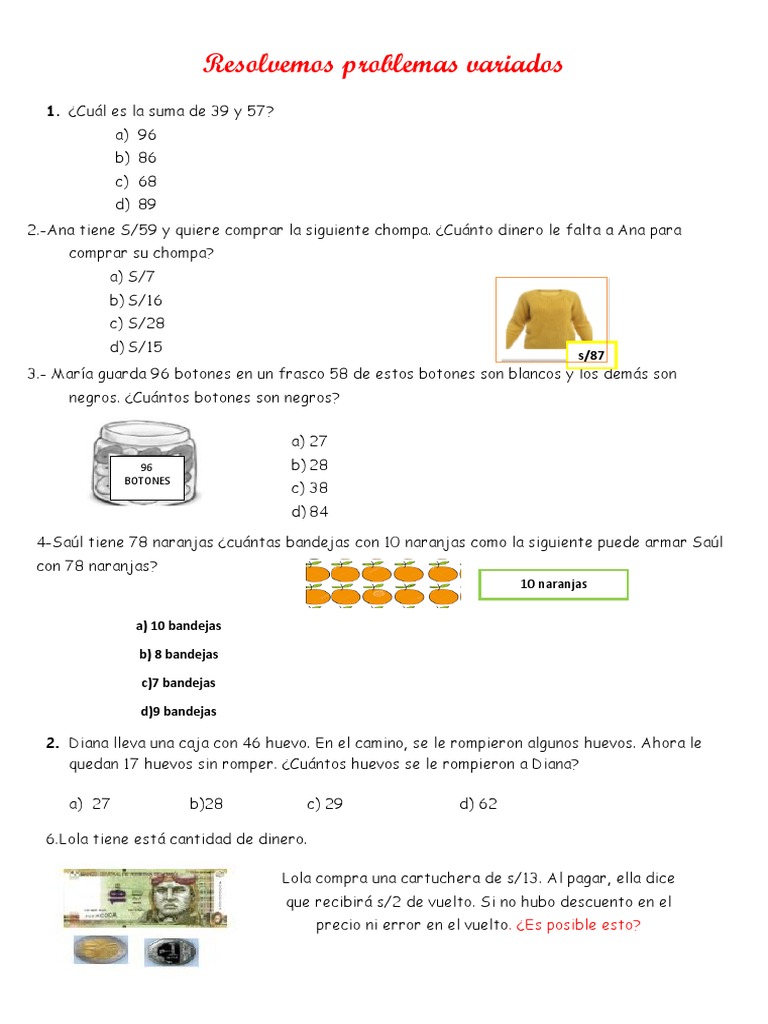 PRACTICANDO PROBLEMAS VARIADOS1ultimo | PDF