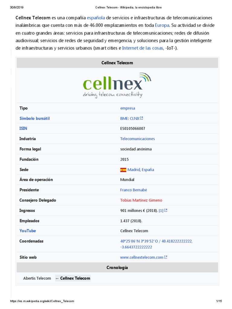 Cellnex Telecom | PDF | Telecomunicaciones | Tecnología de información ...