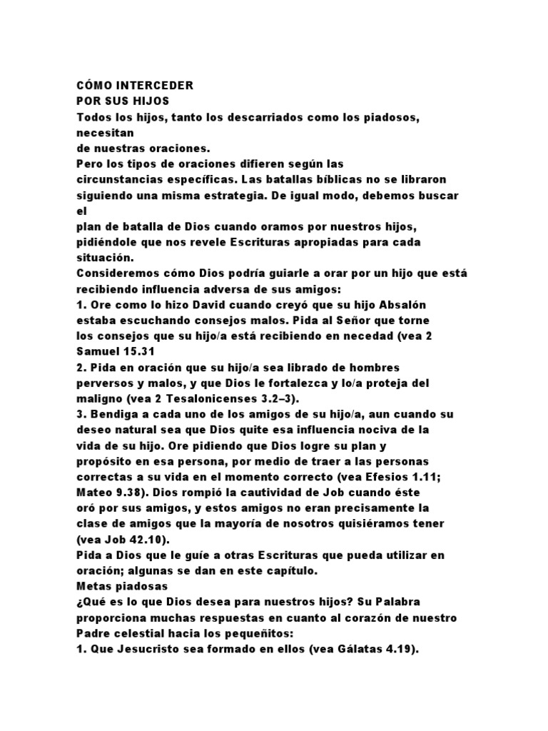 Cómo Interceder | PDF | Oración | Comportamiento religioso y experiencia