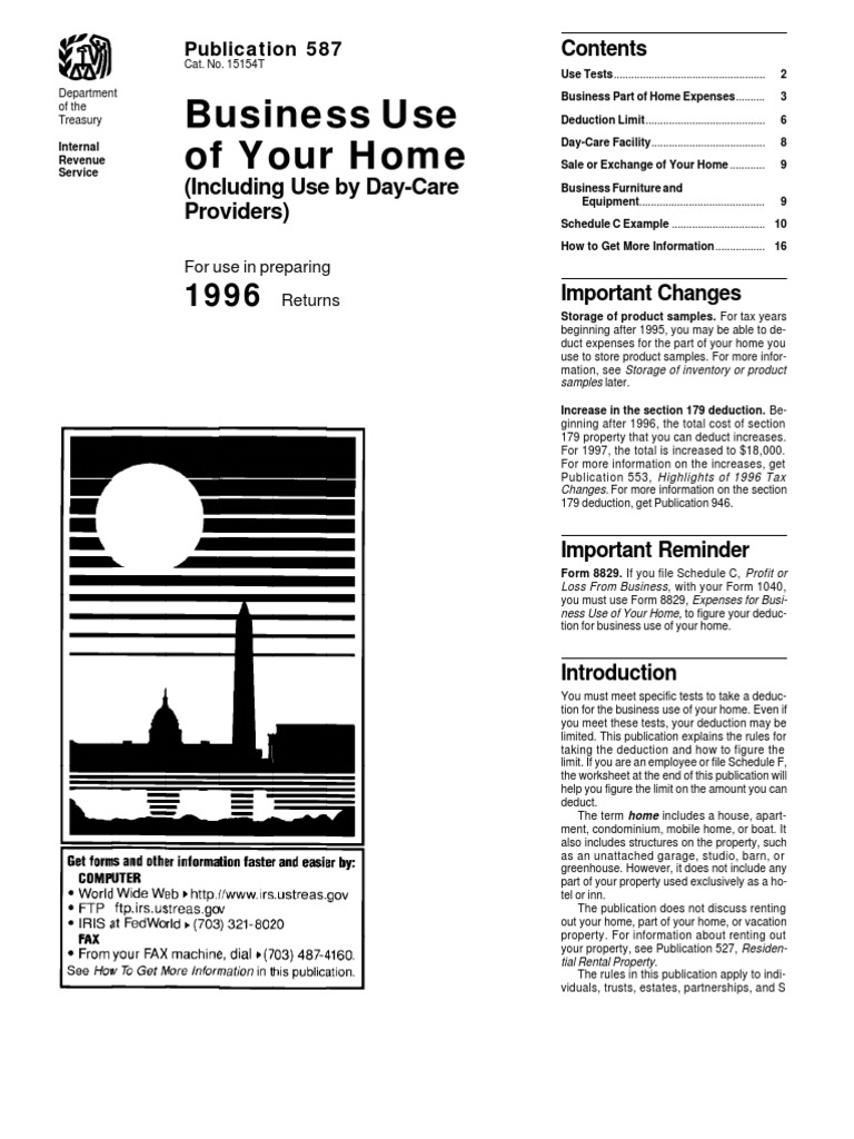 US Internal Revenue Service: p587 - 1996 | PDF | Depreciation | Expense