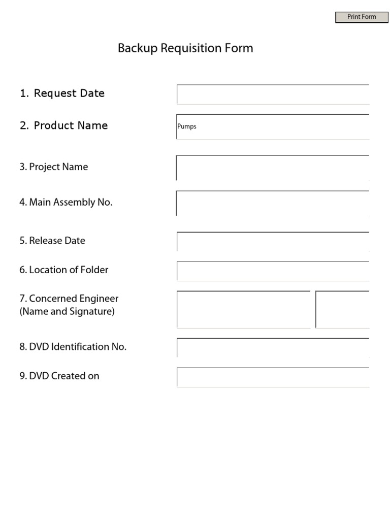 Backup Requisition Form | PDF