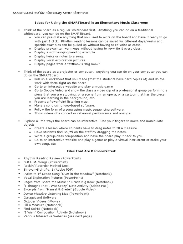 Smart Boar Del em Music Workshop 1 Handout | PDF | Piano | Orchestras