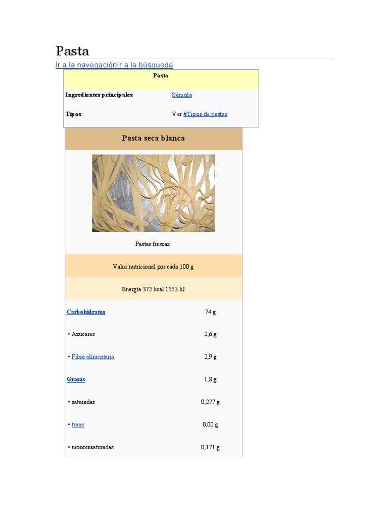 Pasta | PDF | Pasta | Alimentos