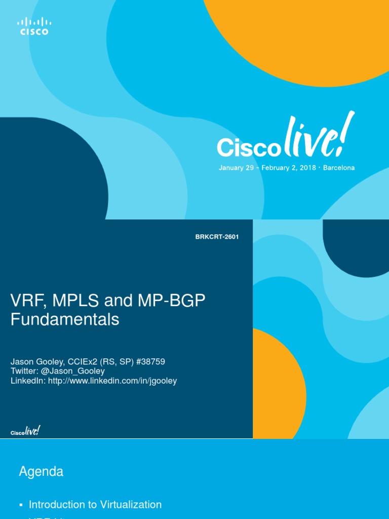 Brkcrt-2601 - VRF, Mpls and MP-BGP Fundamentals | PDF | Networking | Multiprotocol Label Switching