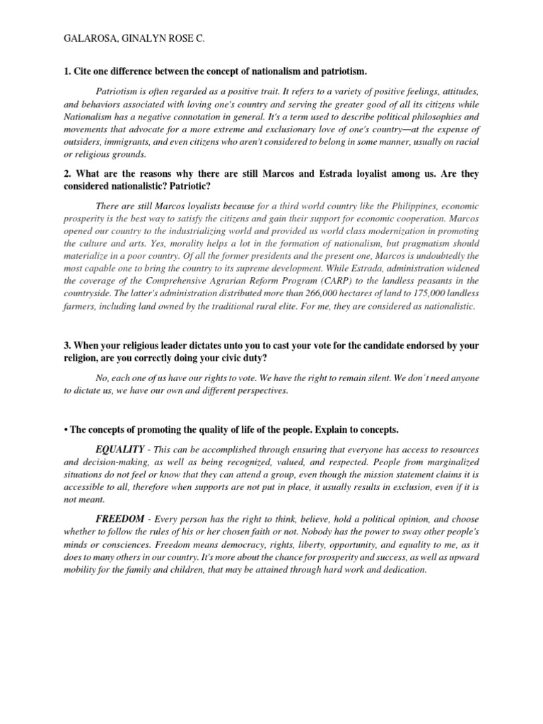 Nationalism vs. Patriotism Explained | PDF | Nationalism | Social Equality