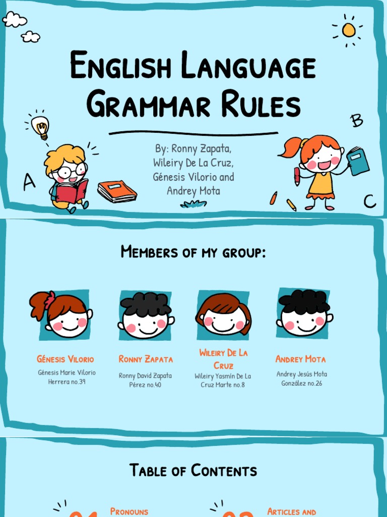 English Language Grammar Rules (GRAMMAR) | PDF | Pronoun | Grammatical ...