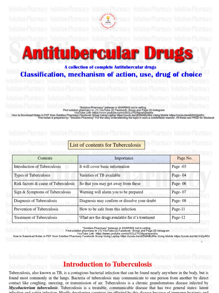 Tuberculosis (TB) - Important Notes | PDF | Tuberculosis | Infection