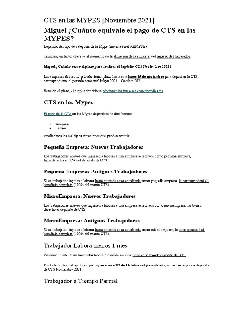 CTS en Las MYPES | PDF
