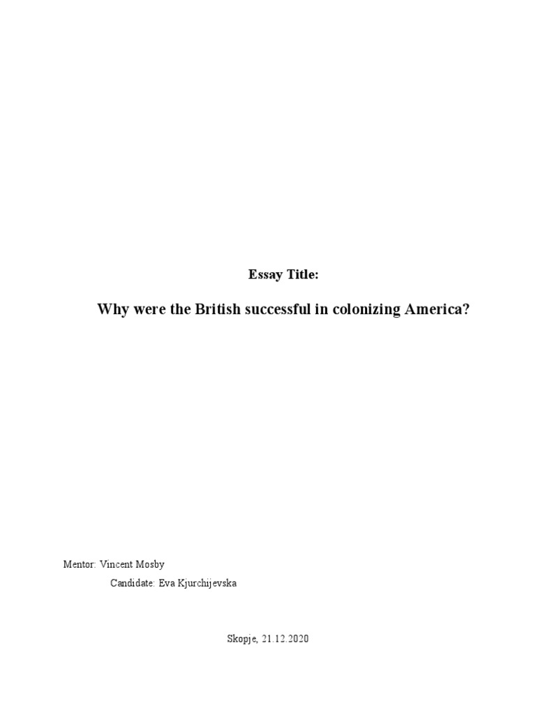British Success in American Colonization | PDF | British Empire ...
