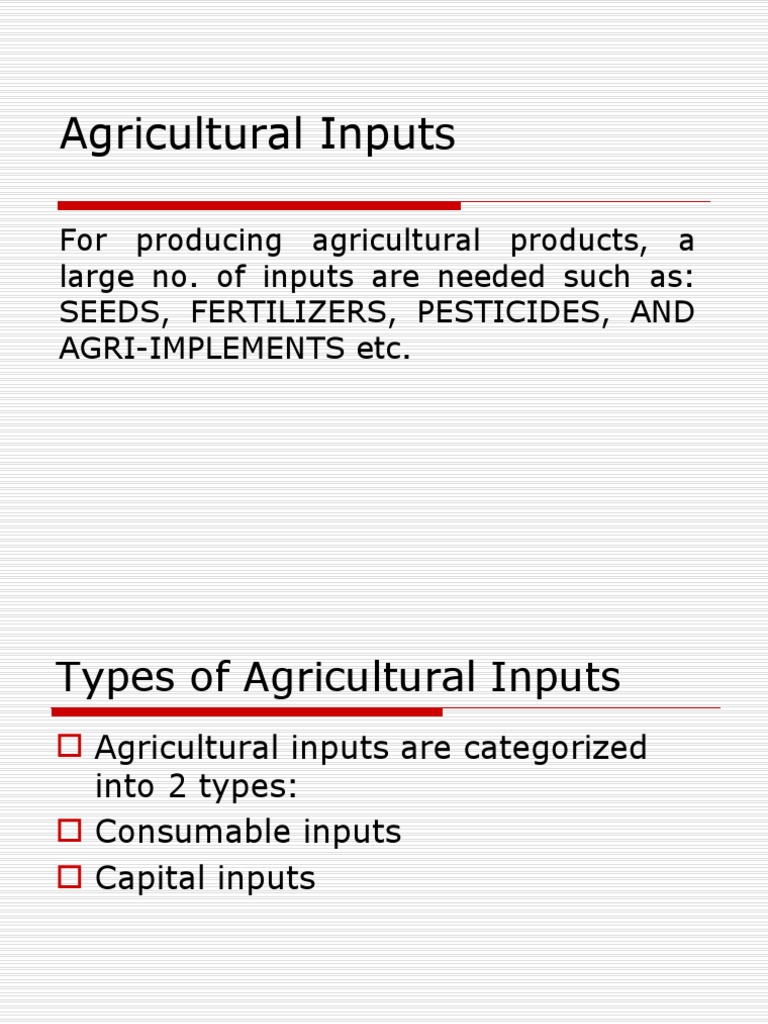 Agricultural Inputs | PDF | Agriculture | Fertilizer