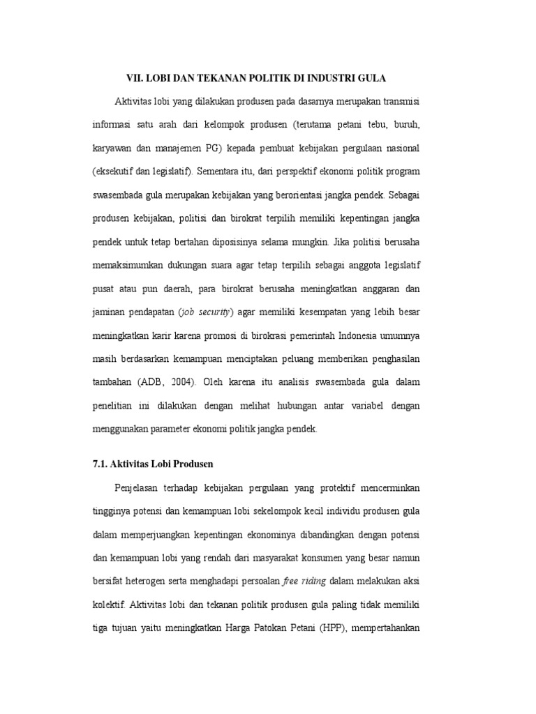 Lobi Politik di Industri Gula | PDF