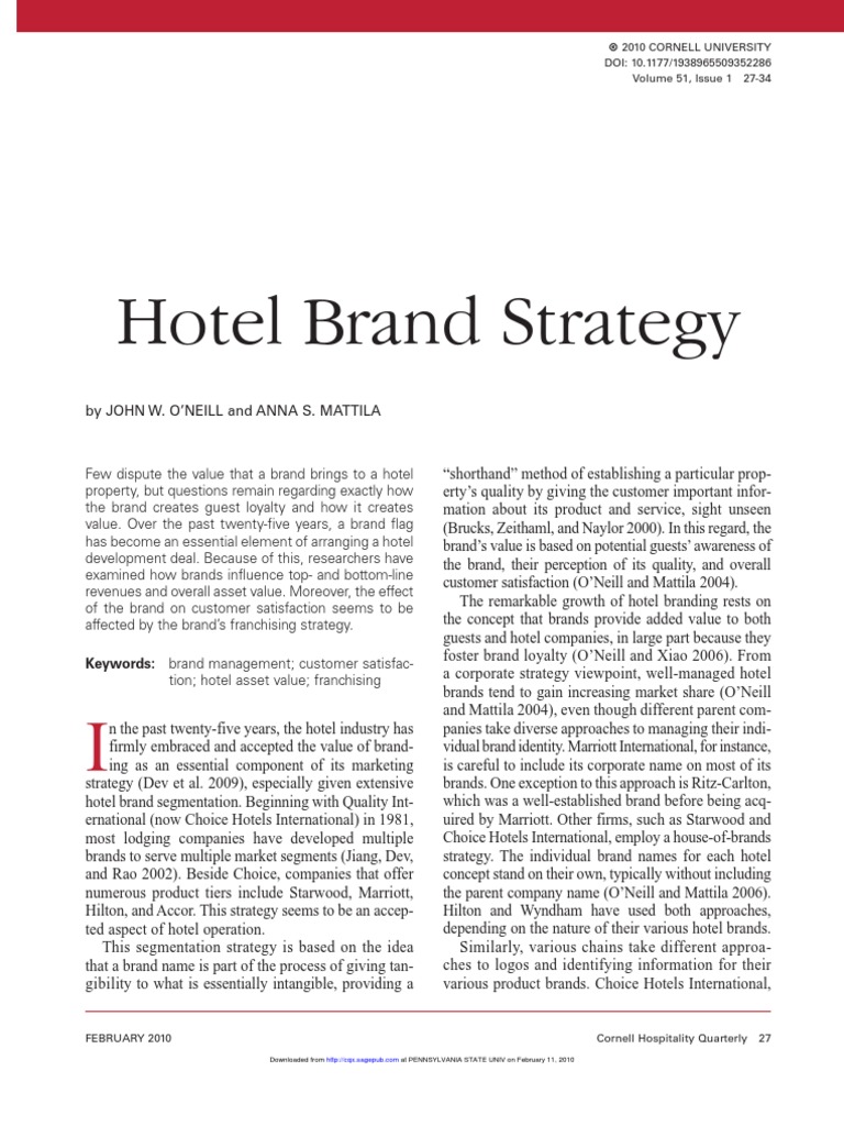 Hotel Brand Strategy Article2 | PDF | Brand | Customer Satisfaction