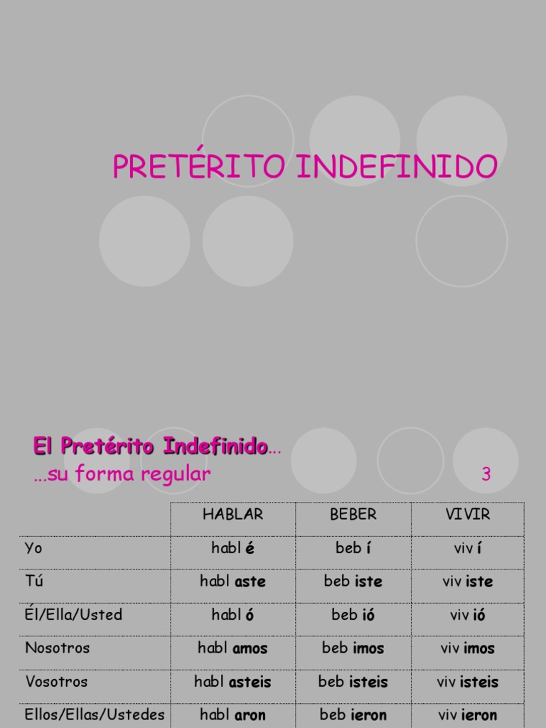 Pretérito Indefinido | PDF | Verbo | Lingüística