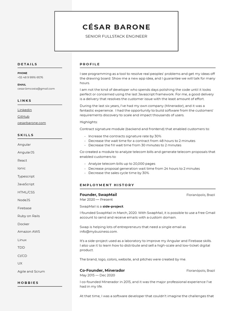 César Barone: Senior Fullstack Engineer | PDF | Angular Js ...