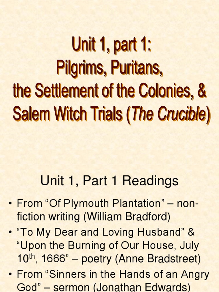 Unit 1 Power Point - Puritans | PDF | Plymouth Colony | Puritans