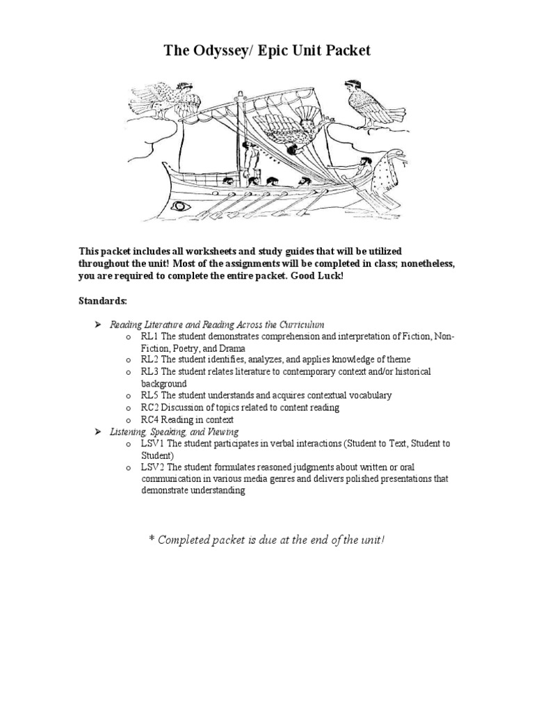 The Odyssey Packet SPR 10 | PDF | Odysseus | Penelope