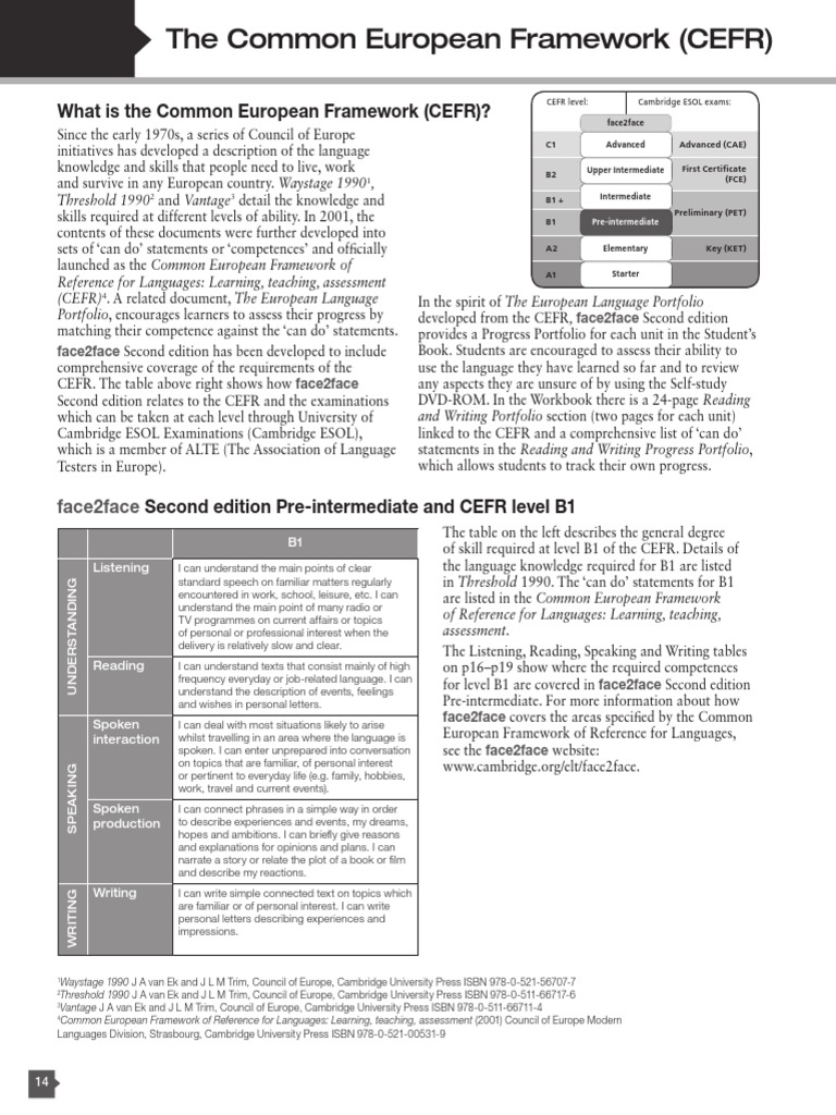 What Is The Common European Framework (CEFR) ?: Second Edition Pre ...