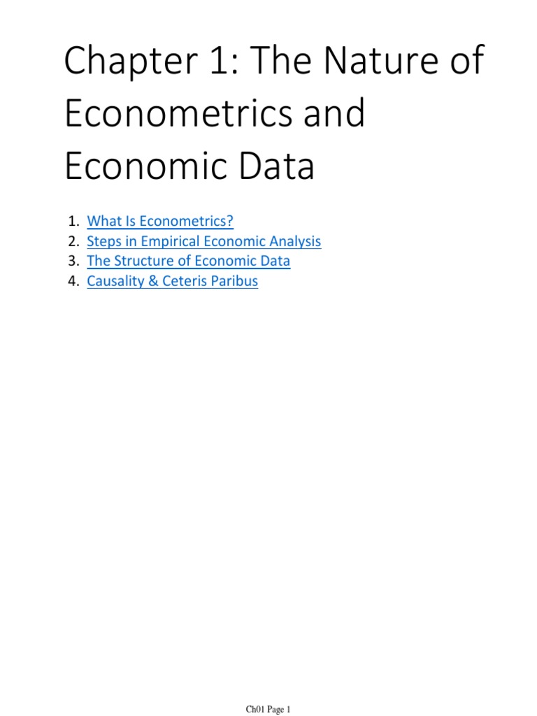 Chapter 1: The Nature of Econometrics and Economic Data | PDF ...