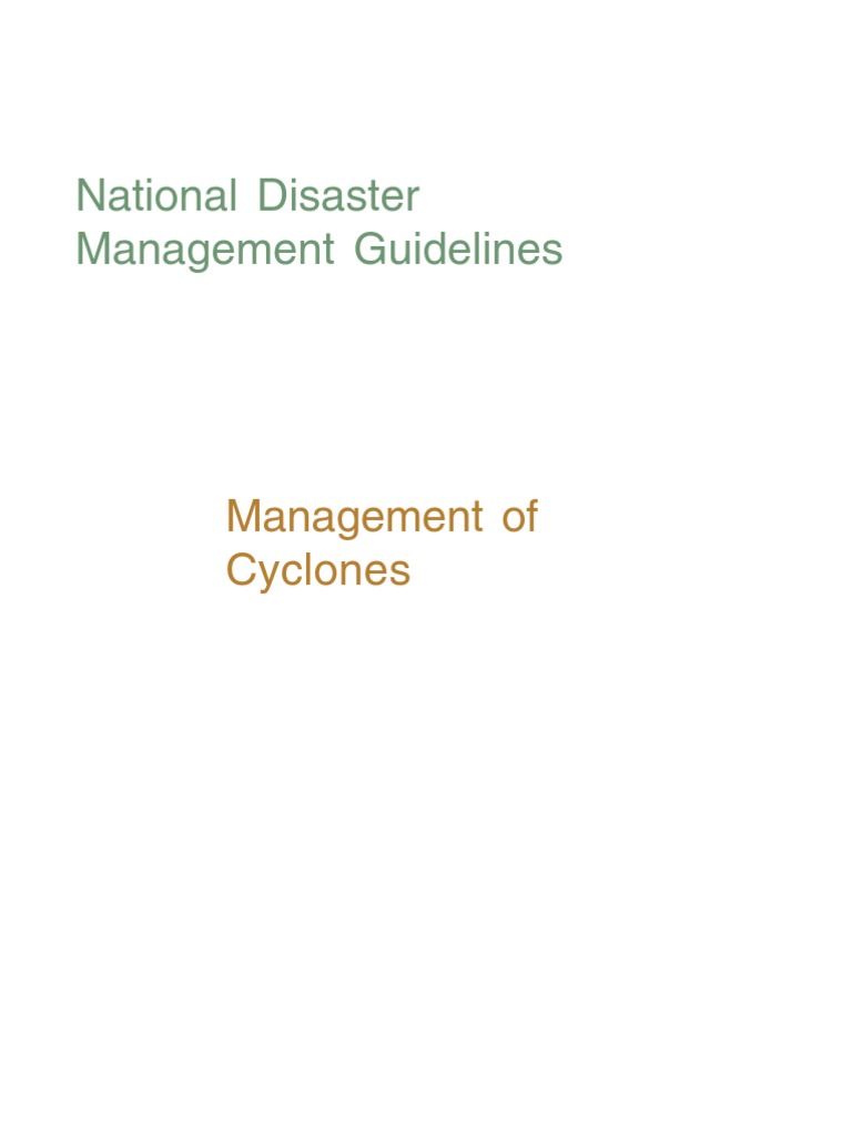 National Disaster Management Guidelines | PDF | Tropical Cyclones ...