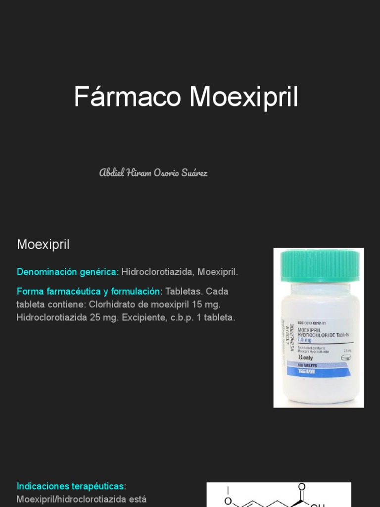 Fármaco Moexipril | PDF | Farmacocinética | Medicina