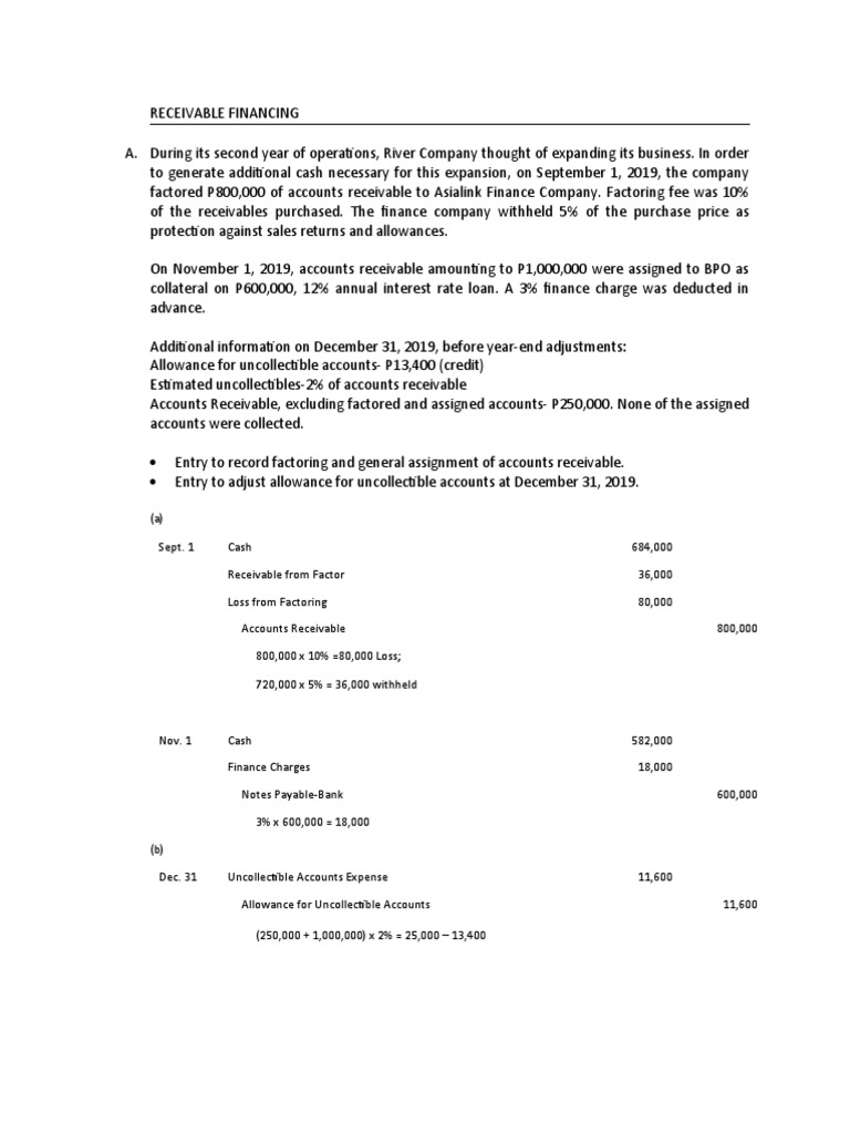 Receivable Financing Strategies Explained | PDF | Factoring (Finance ...