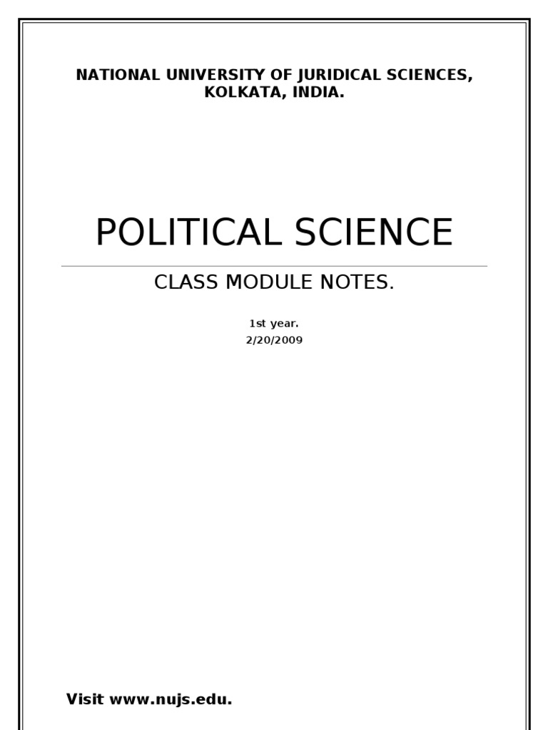 Political Science: Class Module Notes | PDF | Political Science | Science