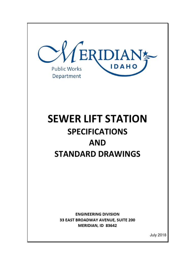 Sewer Lift Station: Specifications AND Standard Drawings | PDF | Pipe ...