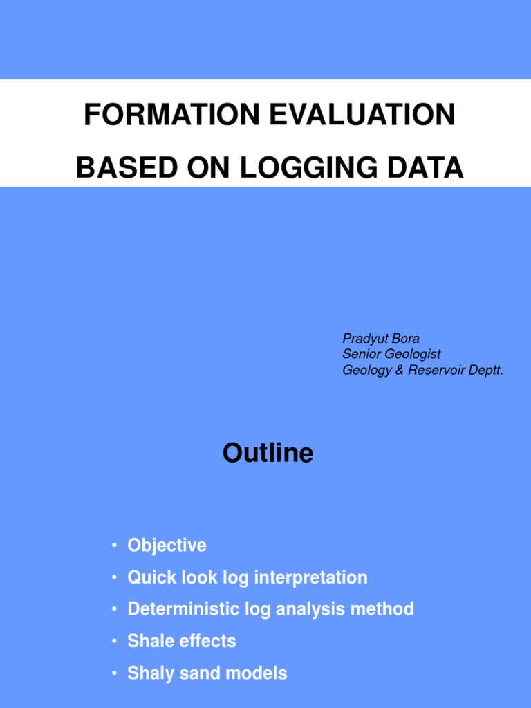 Formation Evaluation Using Logging Data | PDF | Porosity | Physical ...