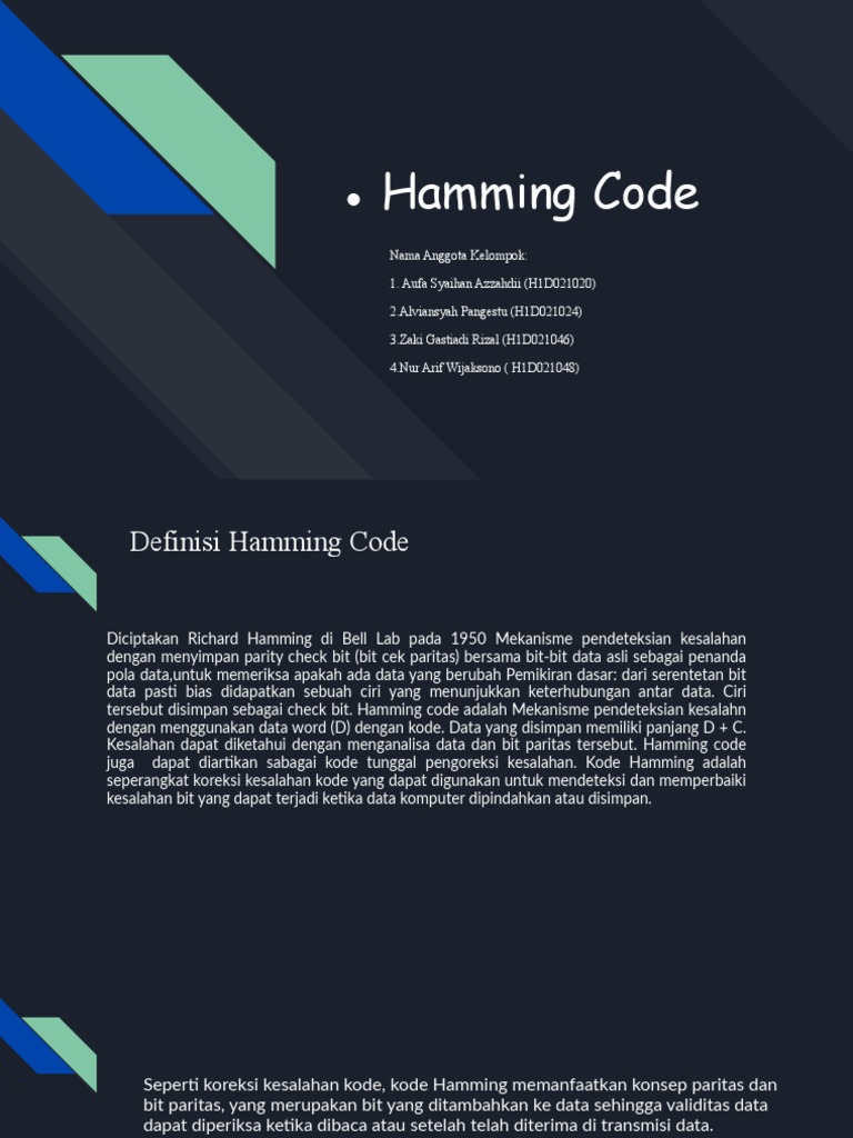 Kode Hamming Orkom B | PDF