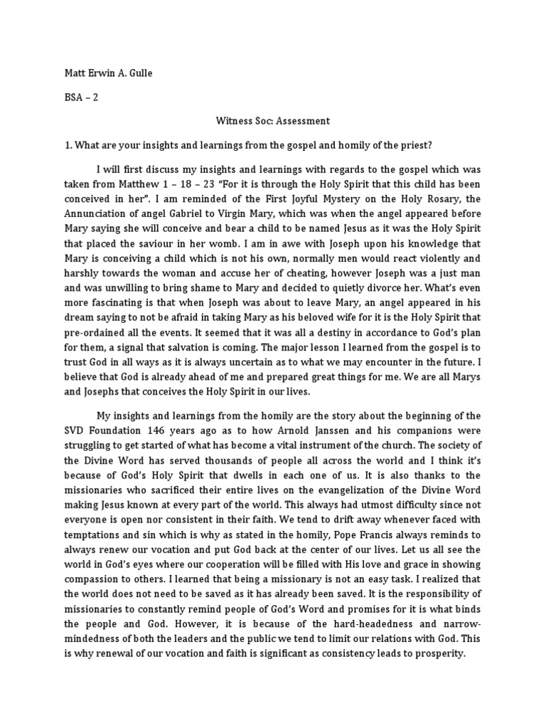 Gulle, Matt Erwin - Assessment 3 | PDF | Mary, Mother Of Jesus ...