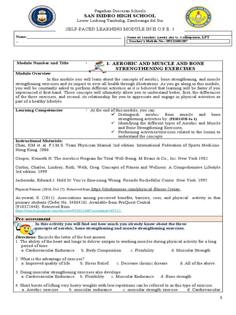 HOPE 1 Module 1 | PDF | Strength Training | Physical Fitness