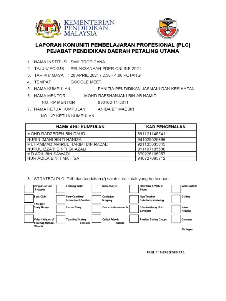 Laporan PLC PJPK 2 2021 | PDF
