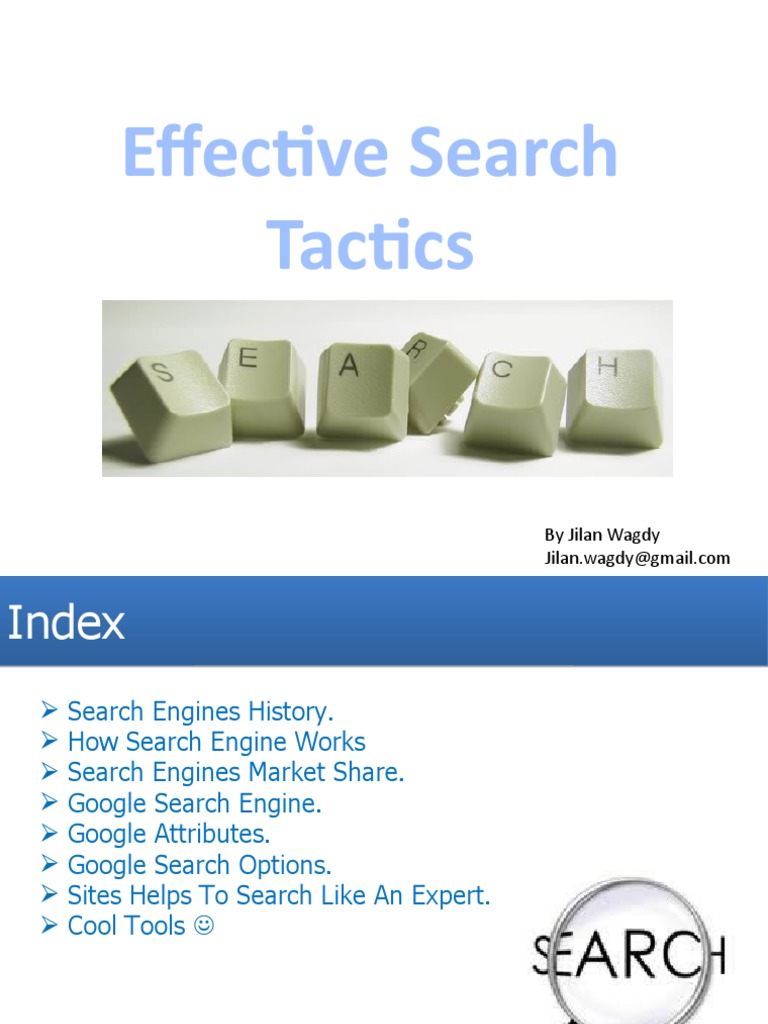 Effective Search Tactics: by Jilan Wagdy | PDF | Web 2.0 | Aggregation ...