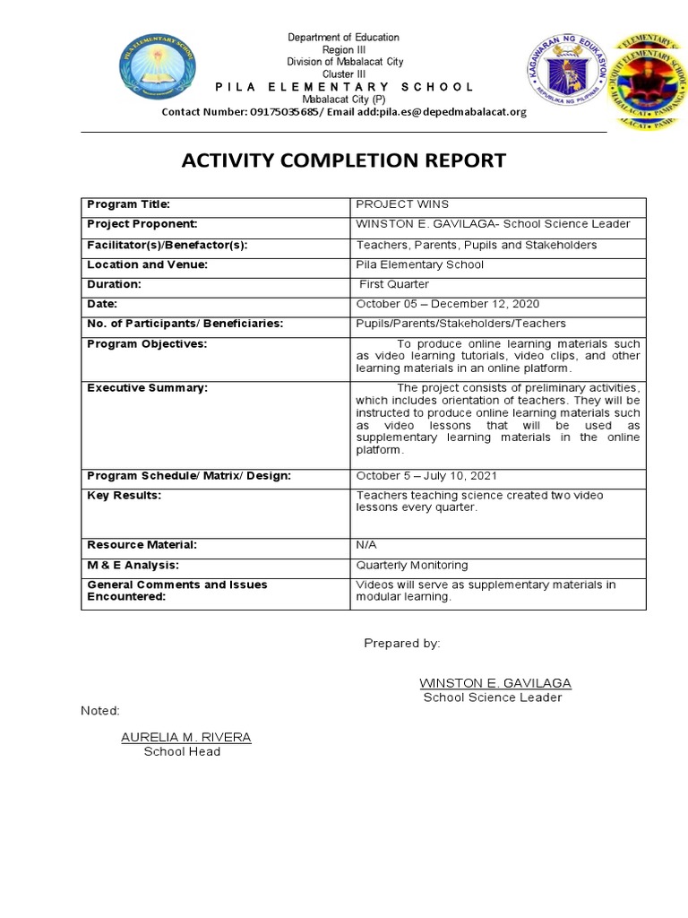 Acr Project Wins | PDF | Education Theory | Pedagogy