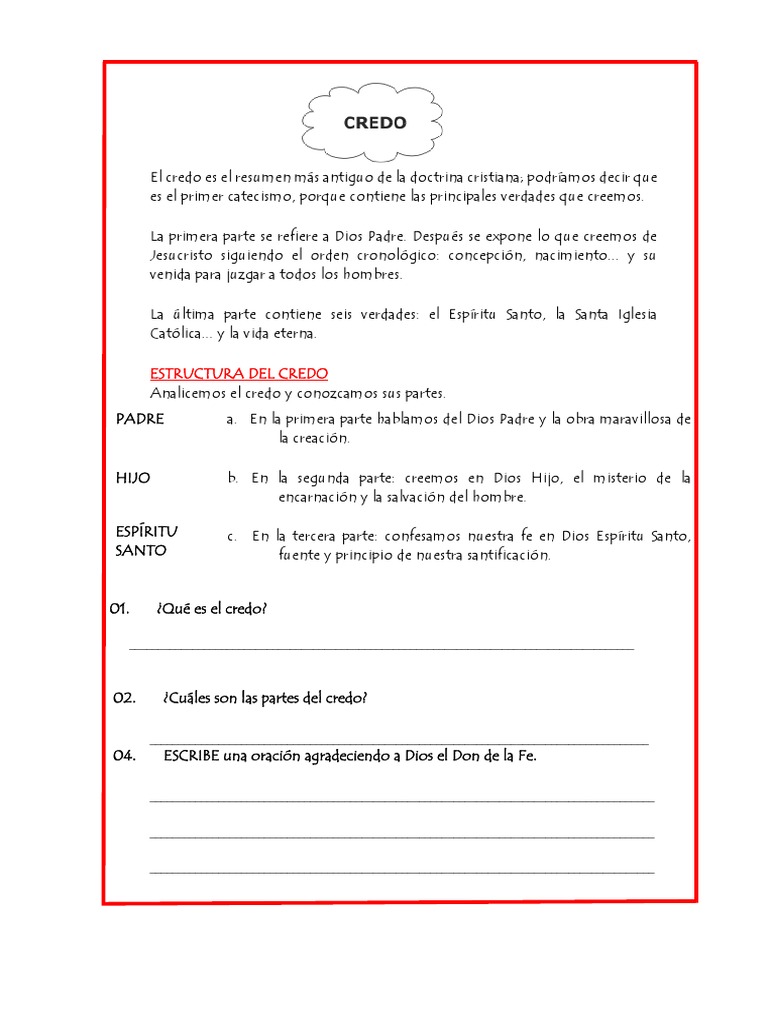 Estructura y Análisis del Credo | PDF