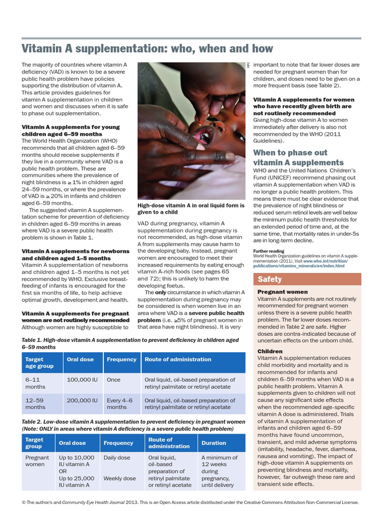 Vitamin A Supplementation | PDF | Vitamin A | Dietary Supplements