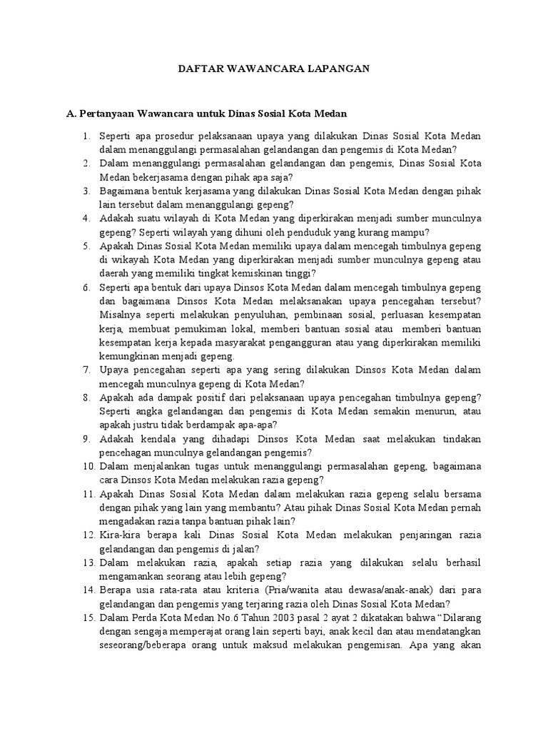 Daftar Wawancara Skripsi Nael (1) - 2 | PDF