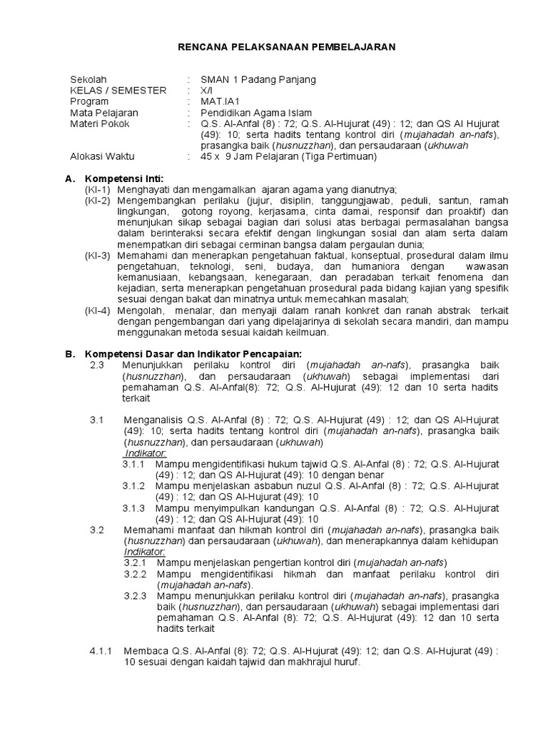 Contoh RPP Tpack | PDF