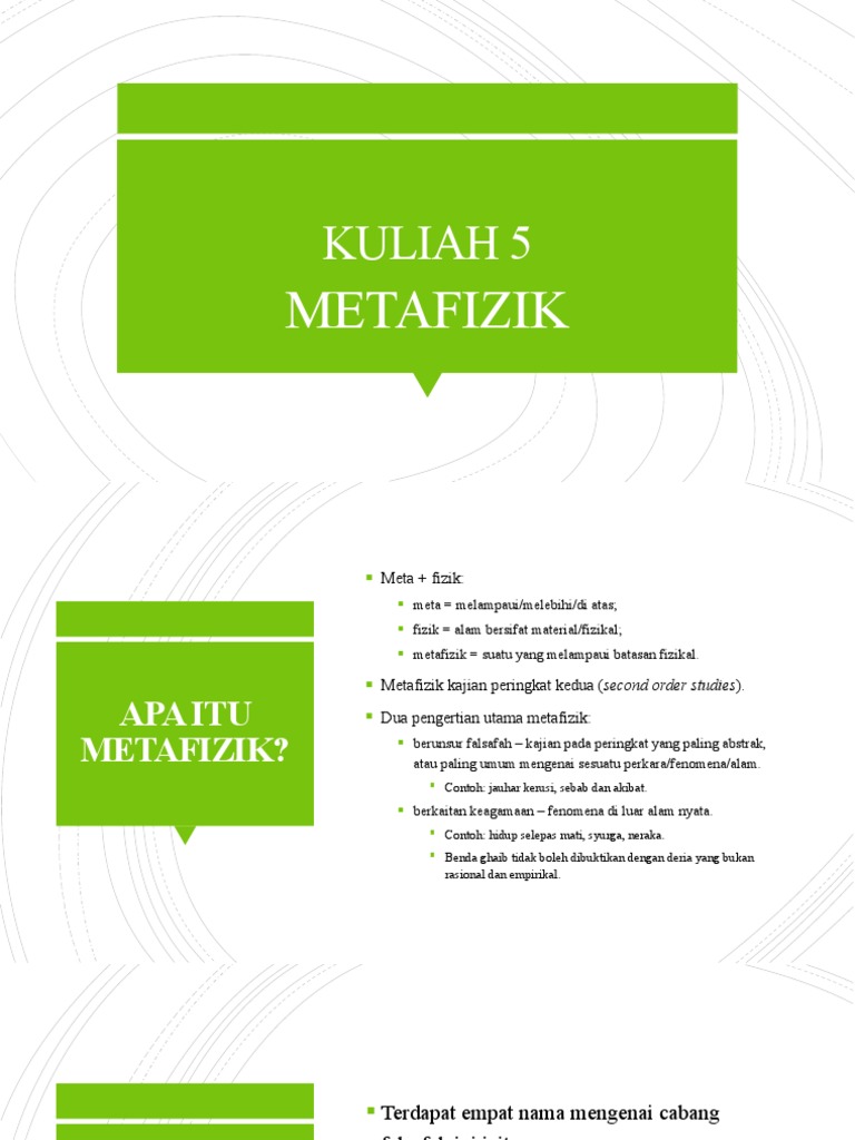 Bab 5 Metafizik - Odl | PDF