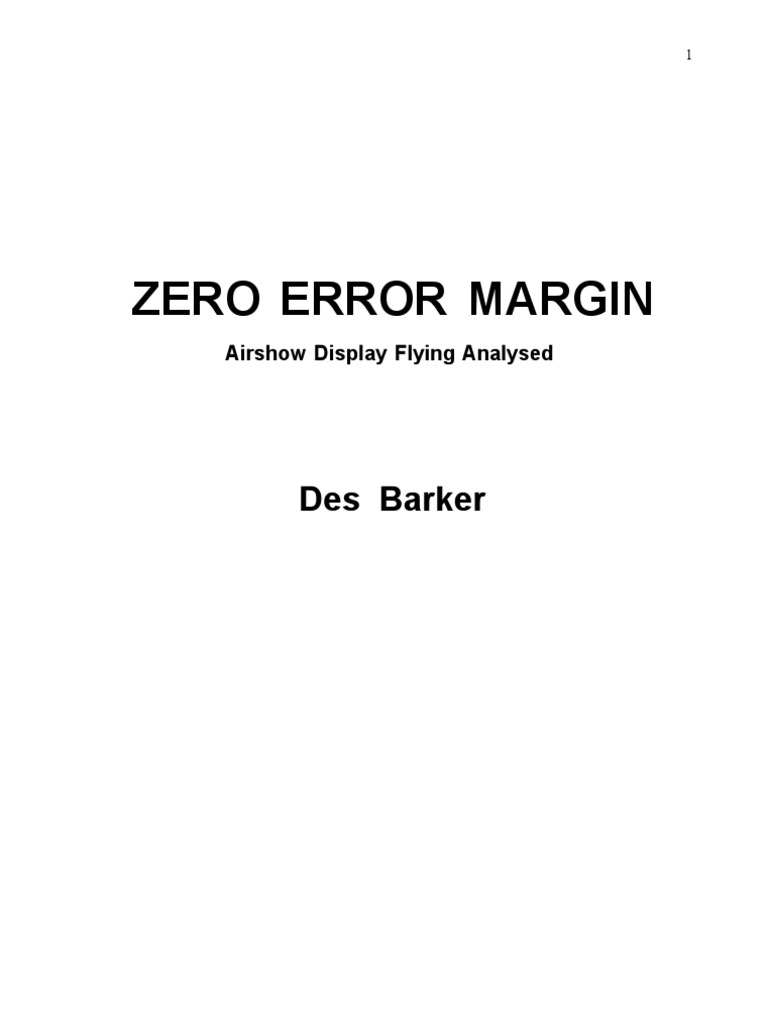 Zero Error Margin Complete Book 2003 Des Barker South Africa PDF | PDF ...