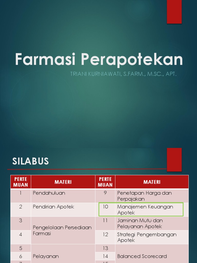 Manajemen Keuangan Apotek | PDF