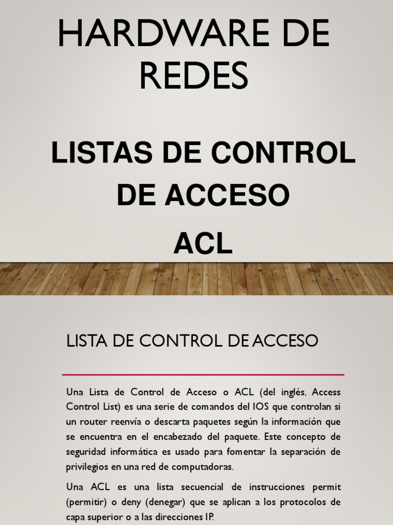 ACL Parte I | PDF | Enrutador (Computación) | Dirección IP