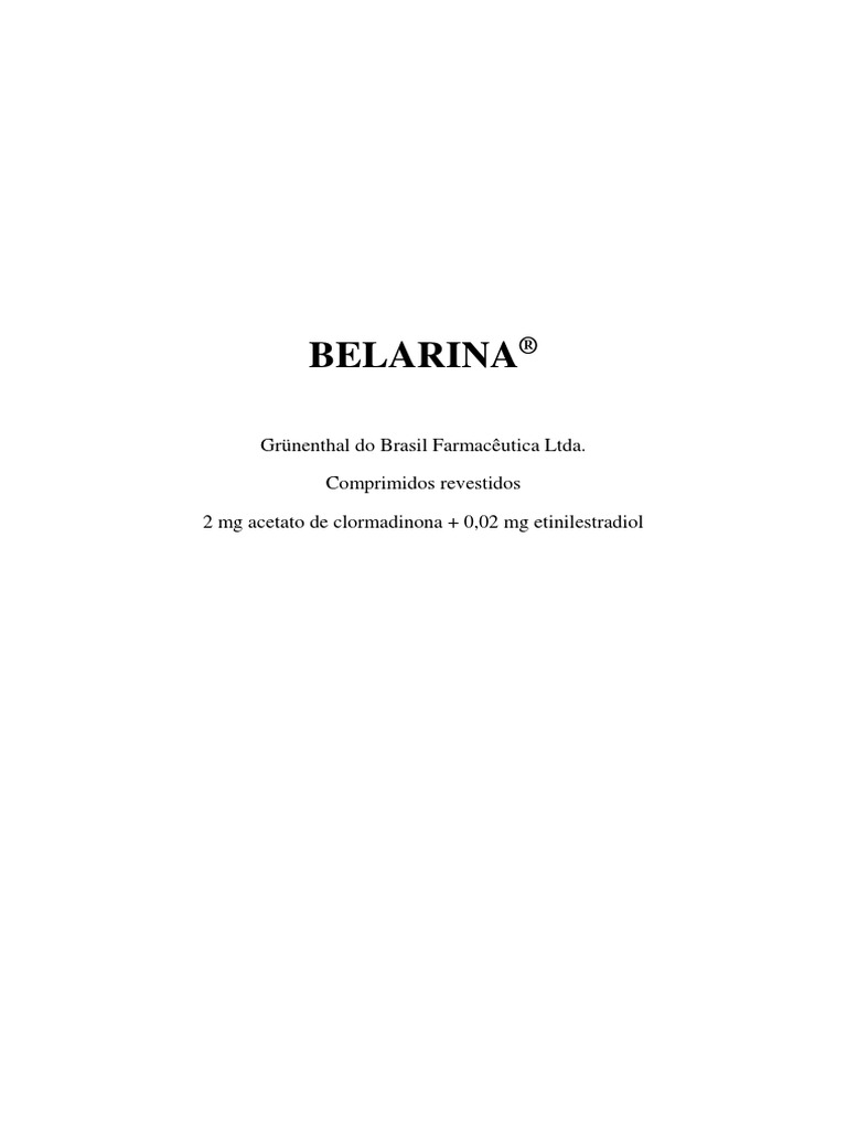 Belarina 2 0 02mg Grunenthal 28 Comprimidos Revestidos | PDF | Câncer ...