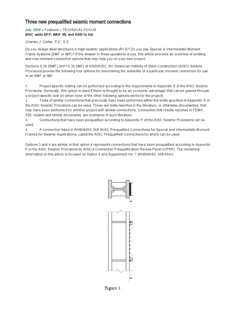 Three New Prequalified Seismic Moment Connections | PDF | Column | Beam ...