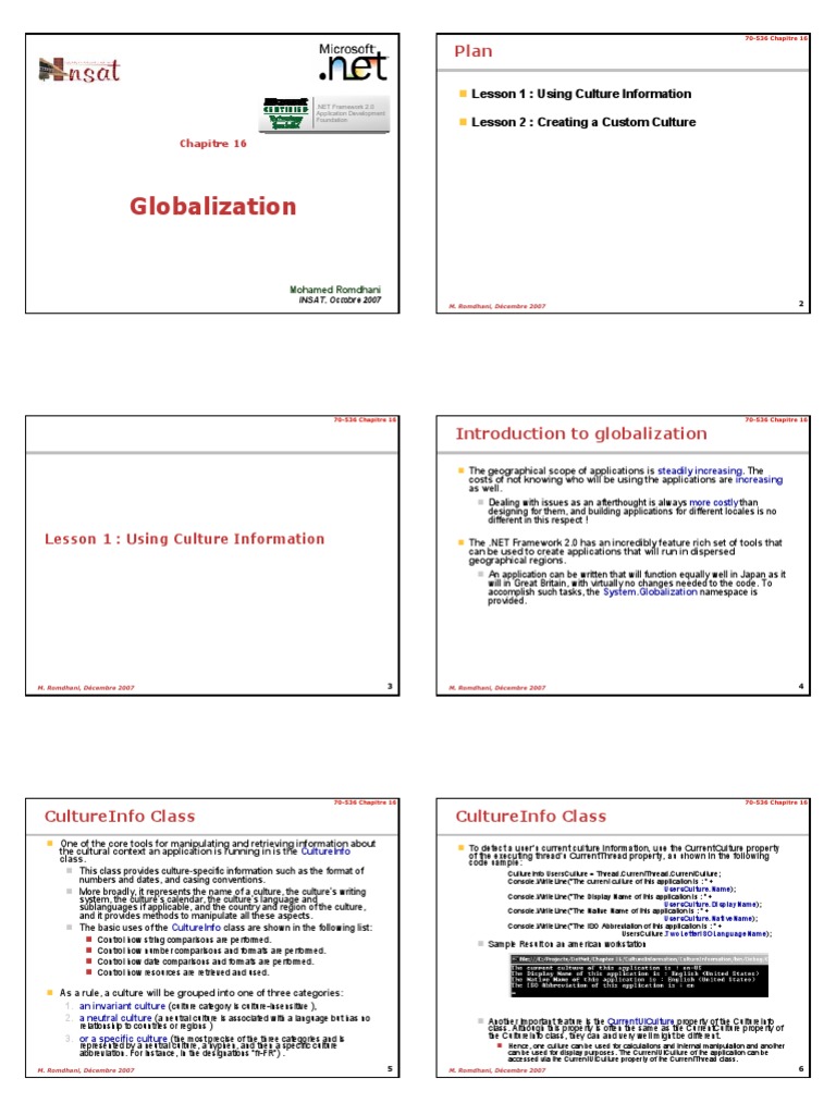 Chap 16 Globalization Pdf Visual Basic Net C Sharp Programming Language